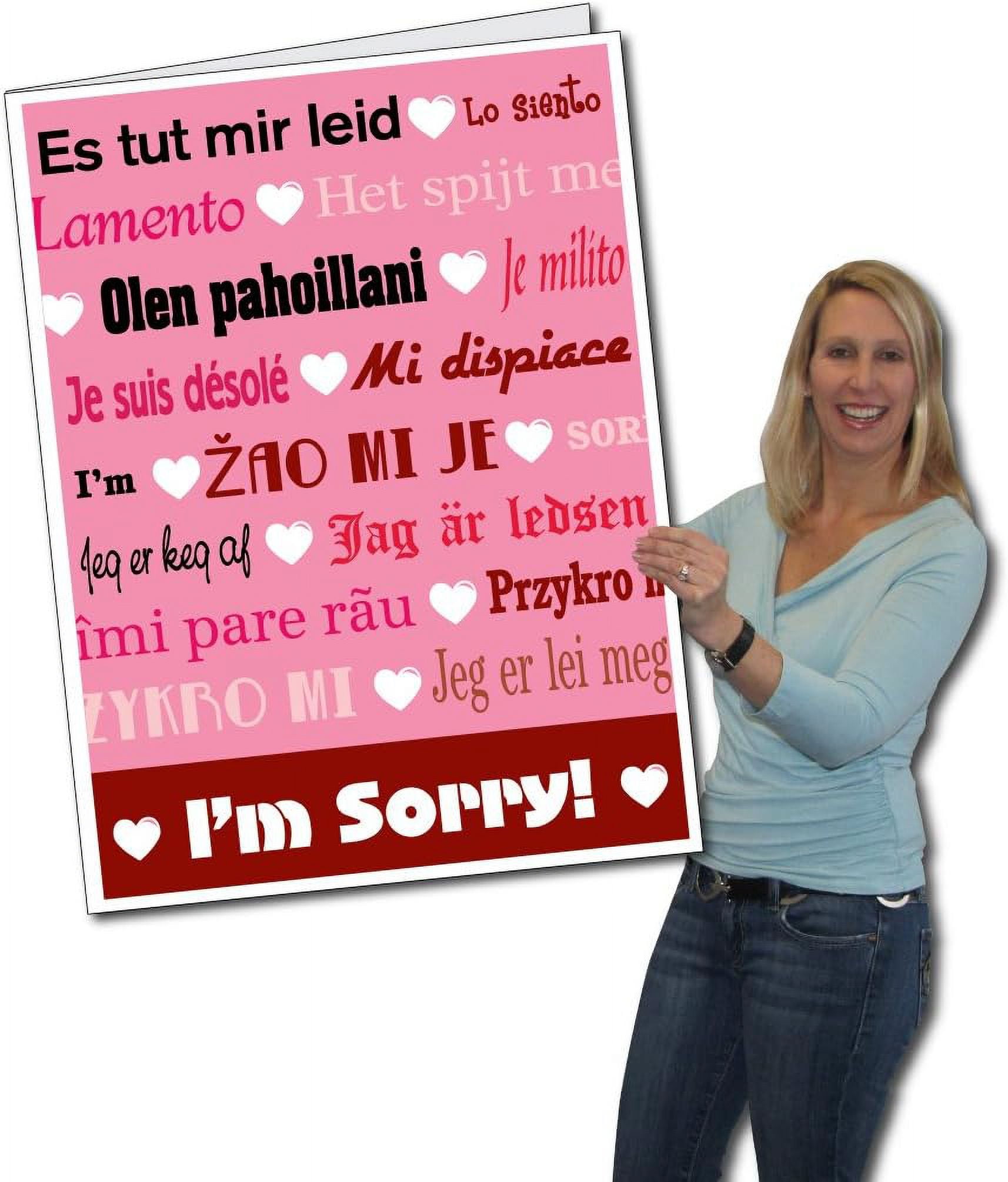 VictoryStore Jumbo Greeting Cards: Giant Sorry Card (Languages) , 2 ...