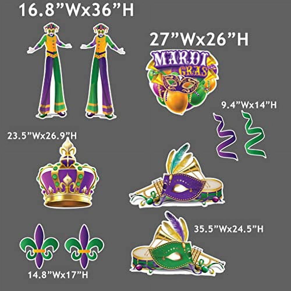 VictoryStore Jumbo Mardi Gras Yard Signs with Stakes, 36 Inch High ...