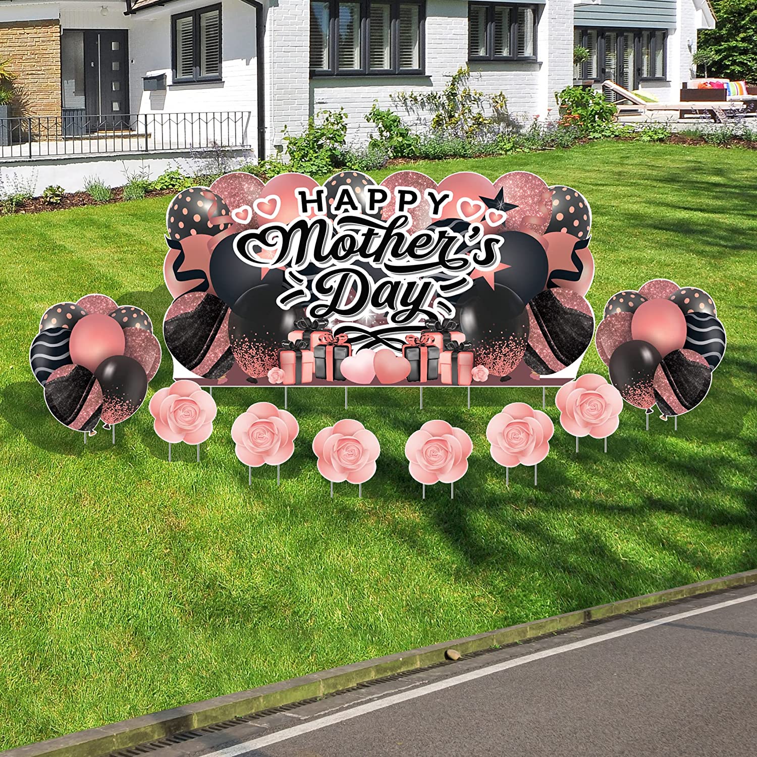 VictoryStore Mother's Day Lawn Sign 36x72 Inches Happy Mother's Day ...
