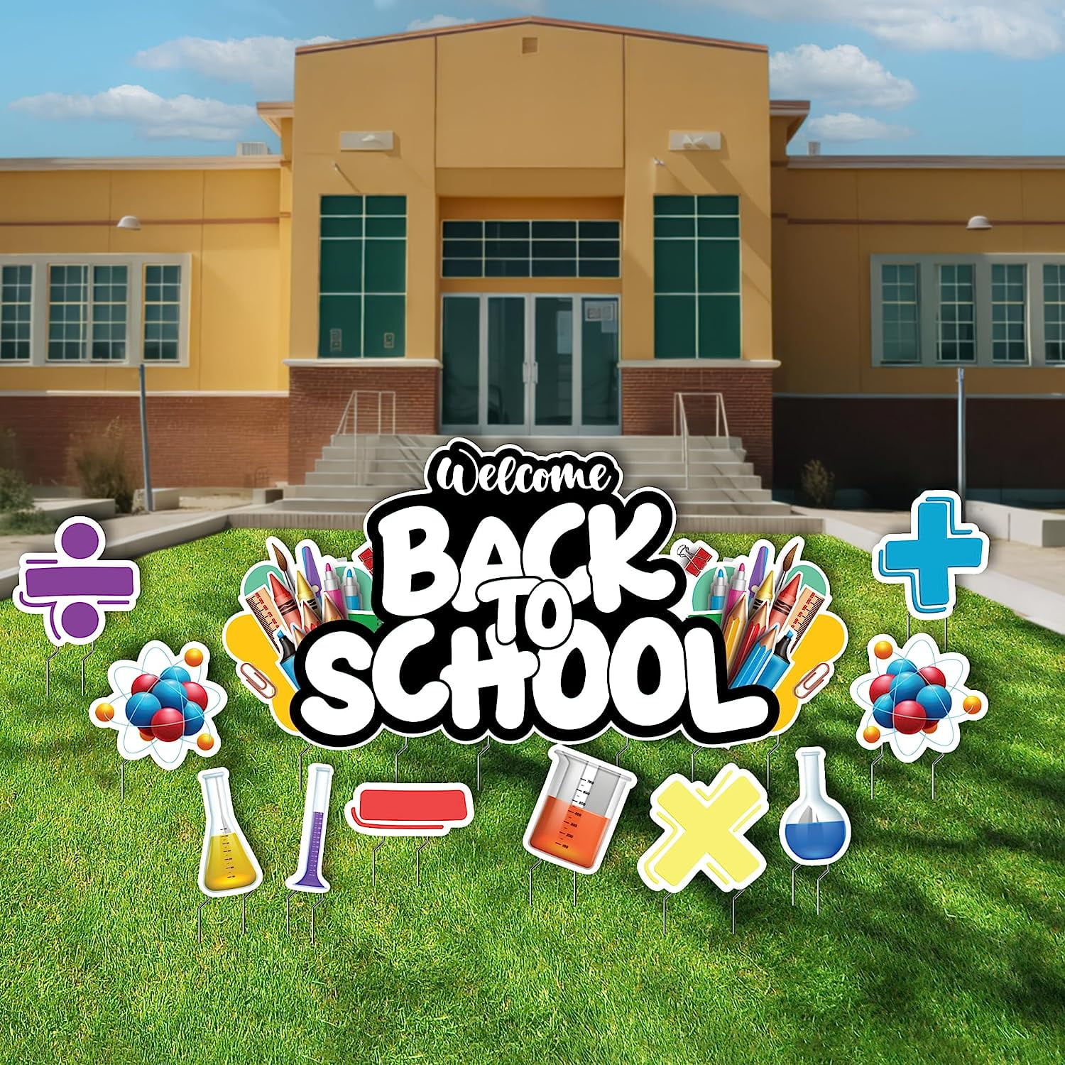 VictoryStore Oversized STEM Welcome Back To School Yard Sign with ...