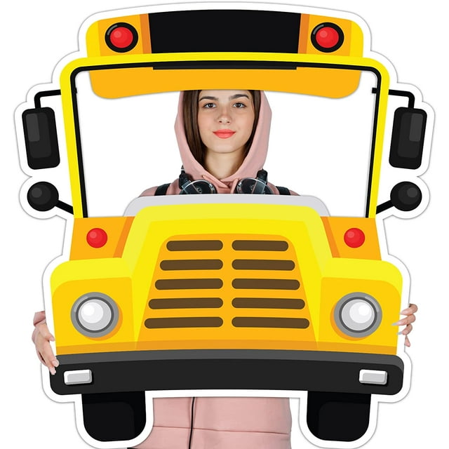 VictoryStore Custom School Bus Photo Booth Frame - 35x38 Inch Picture ...