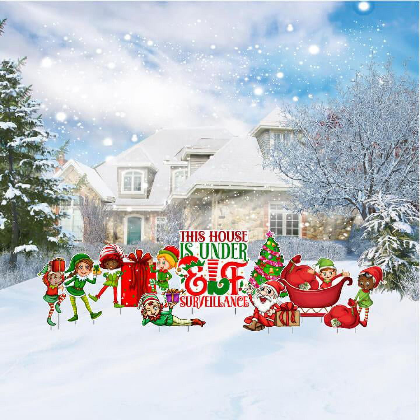 Victory Store Under Elf Surveillance Yard Decoration, Outdoor Elf ...