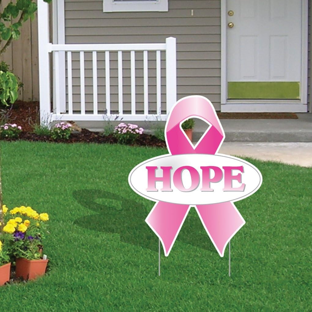 VictoryStore Yard Sign Outdoor Lawn Decorations: Breast Cancer ...