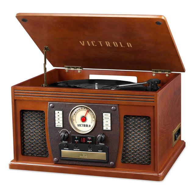 Victrola's 7-in-1 Bluetooth Recordable Record Player with 3-Speed ...