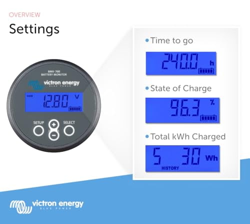 Victron Energy BMV-700 Battery Monitor with Shunt & Display - 6.5-95 ...