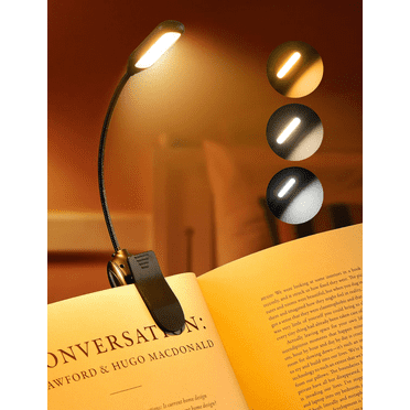 9 LED Rechargeable Book Light for Reading in Bed 3 Color Temperatures ...