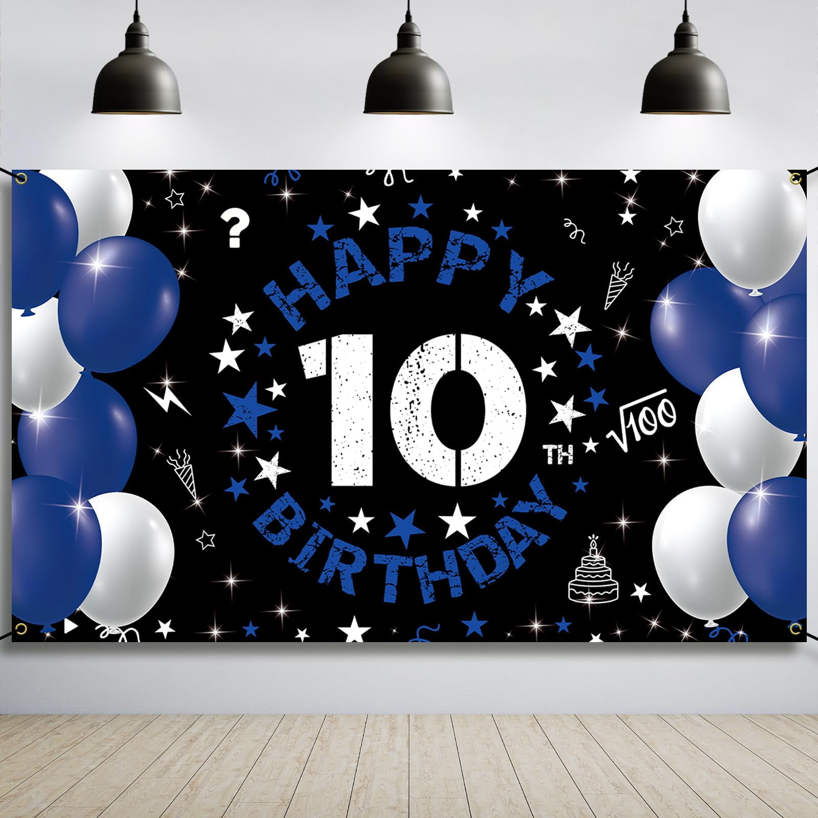 Vicycaty 10th Birthday Banner MMF7 Backdrop, Happy 10th Birthday ...