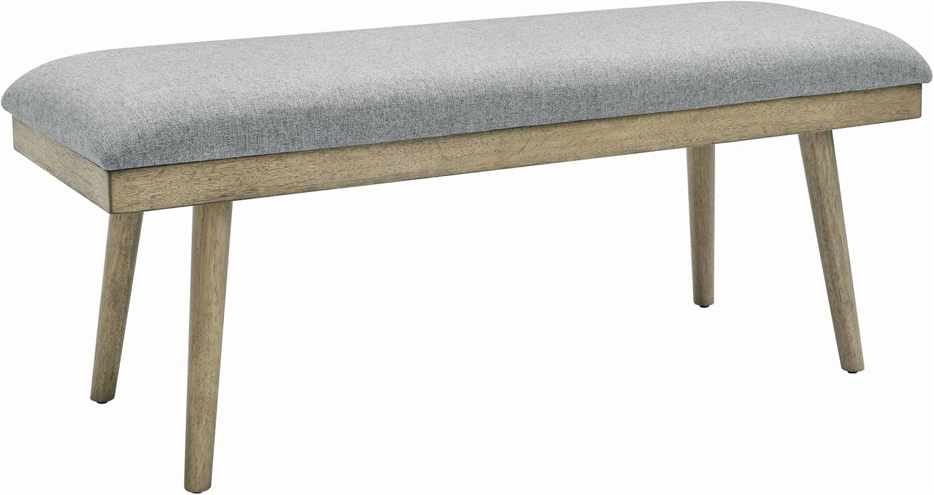 Vida Gray Dining Bench, Mid-Century Modern Scandinavian Design, Tubular ...