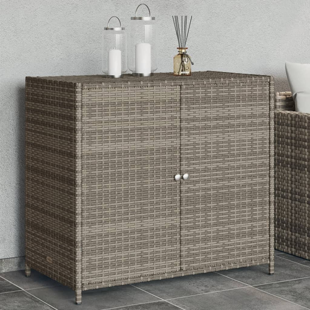VidaXL Contemporary Poly Rattan Storage Cabinet, 32.7" x 17.7" x 29.9 ...