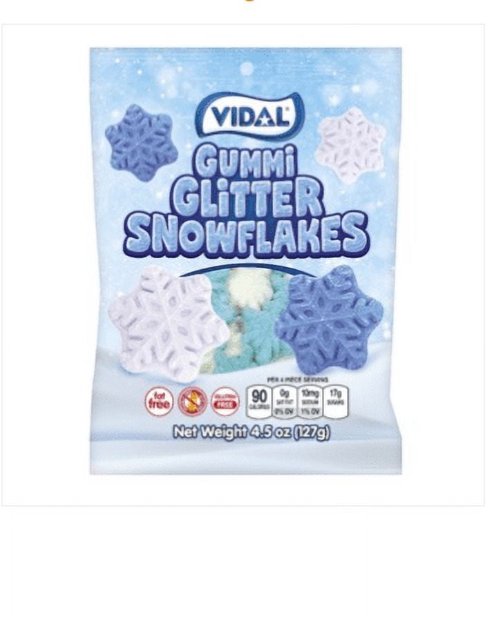 Vidal Christmas Gummi Snowflakes Vanilla and Raspberry Flavored 4.5oz ...