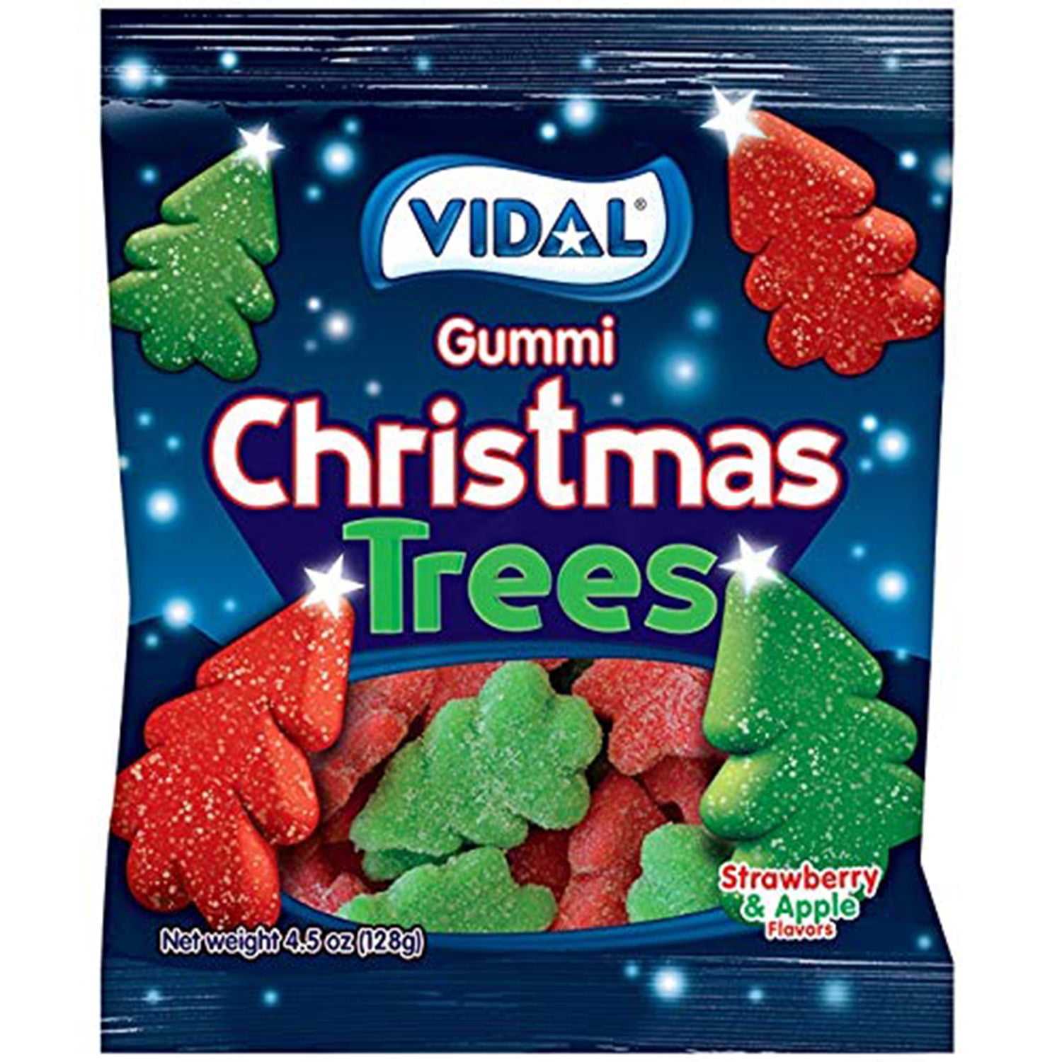 Vidal Christmas Gummi Sugared Trees Strawberry and Apple flavored 4.5oz ...
