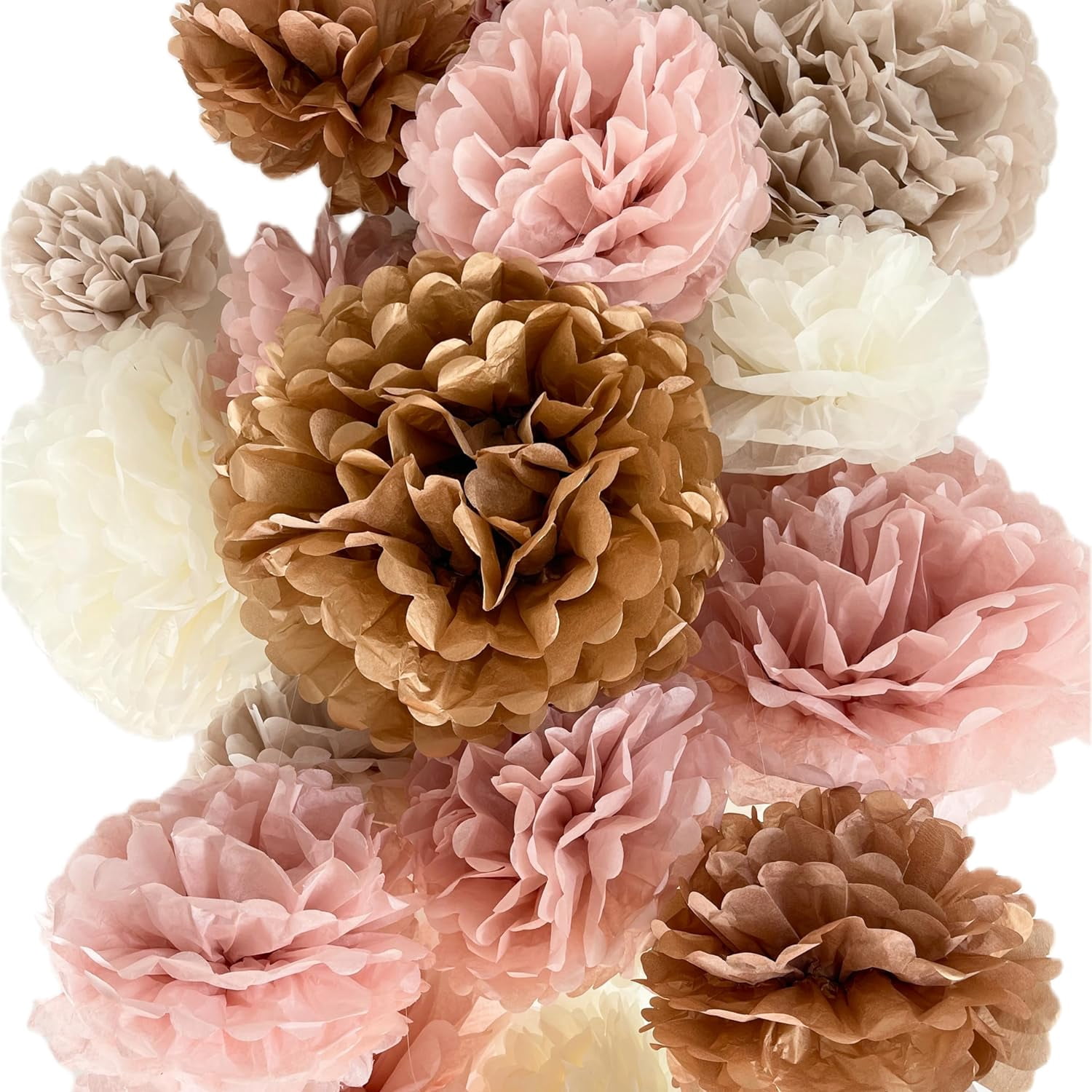 Vidal Crafts 20-Piece Boho Tissue Paper Pom Poms - Hanging Tissue Paper ...