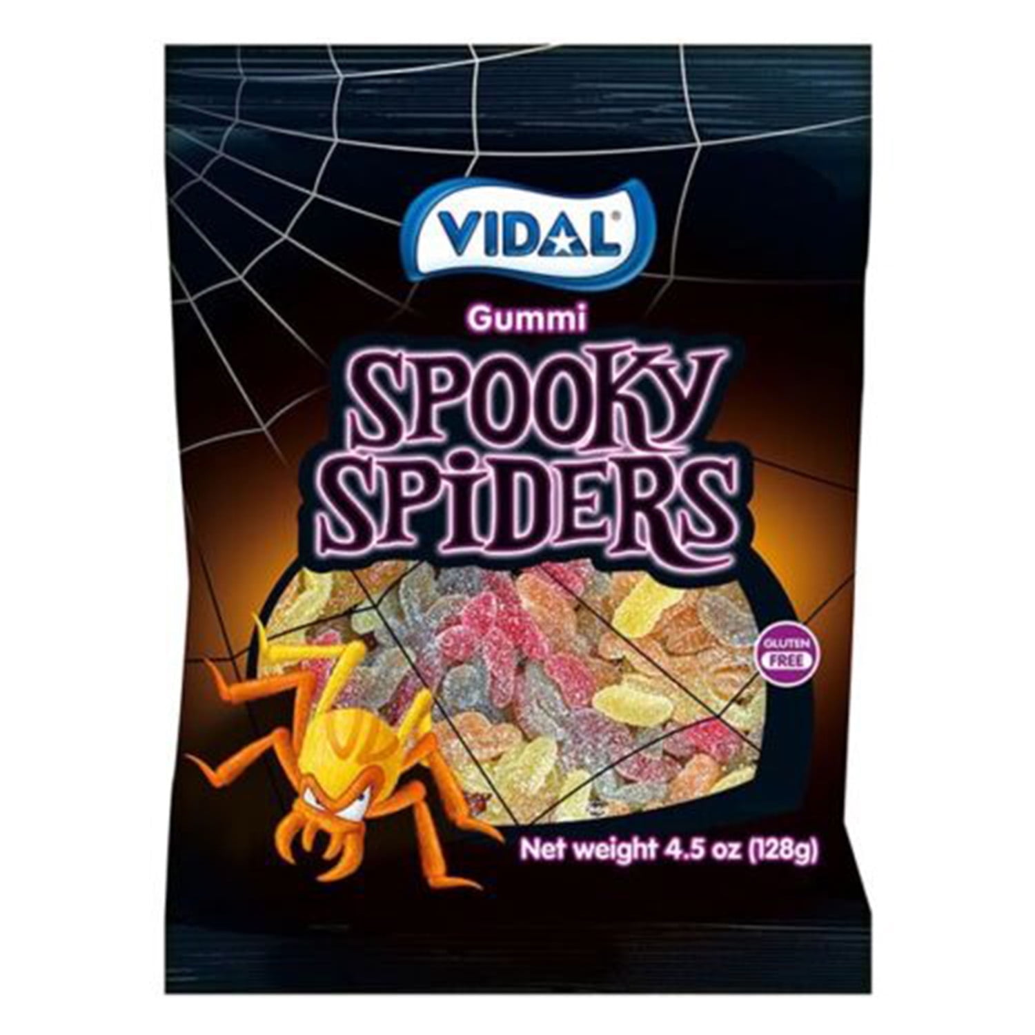 Vidal Gummi Spooky Spiders Candy, Halloween Treats, 4.5oz Bag, Chewy ...
