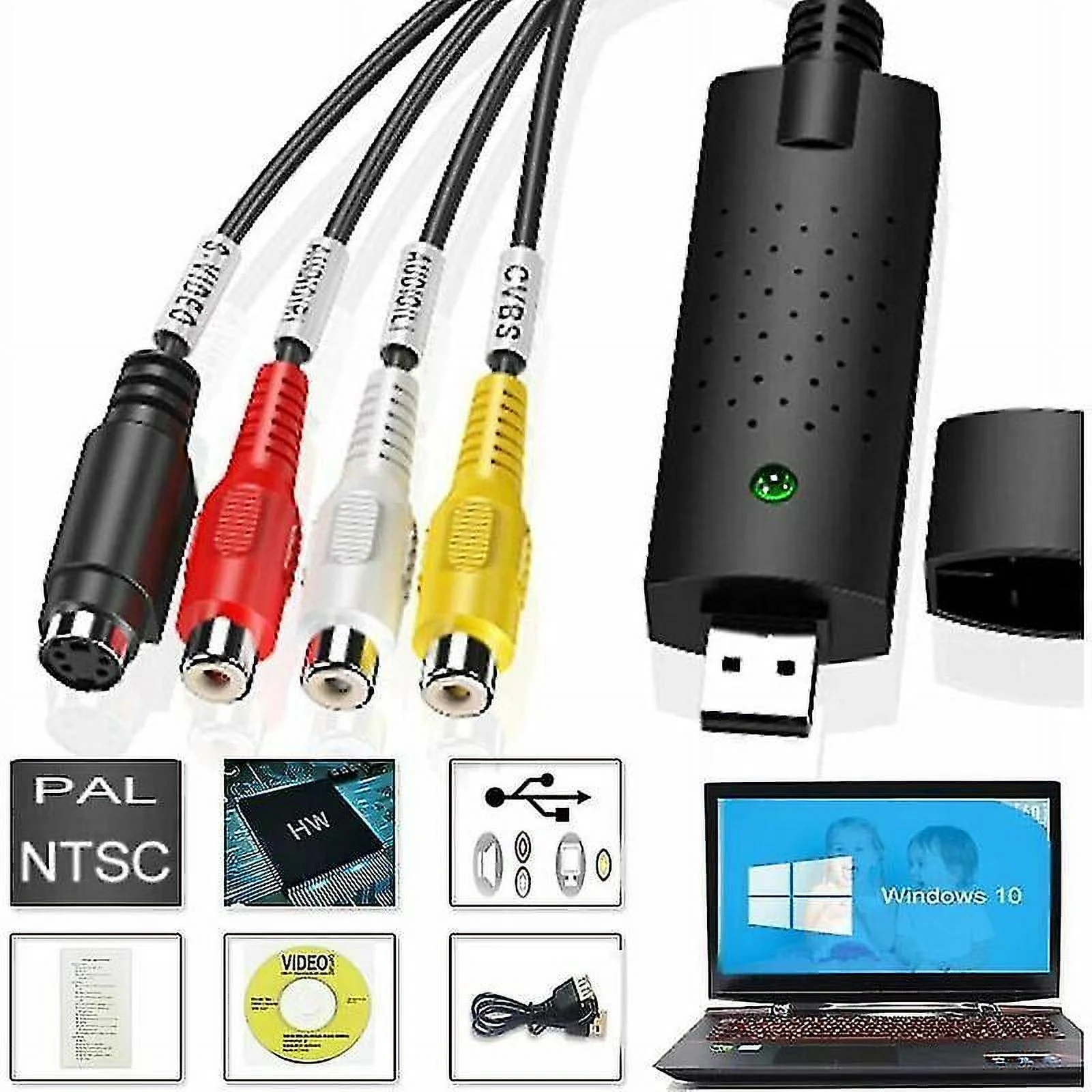 Video Capture Audio Video Usb 2.0 Digital Vhs Converter Vcr Video ...