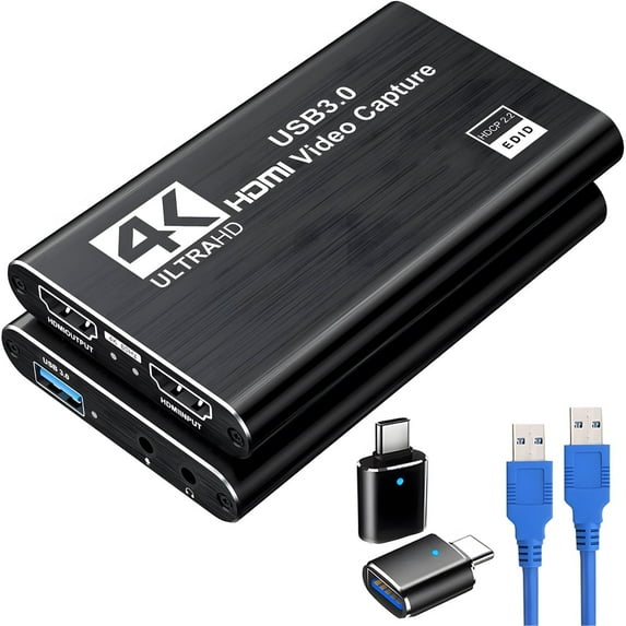 ANZER Video Capture Card, 4K HDMI Loop-Out, USB 3.0, 1080P 60FPS, 2K ...