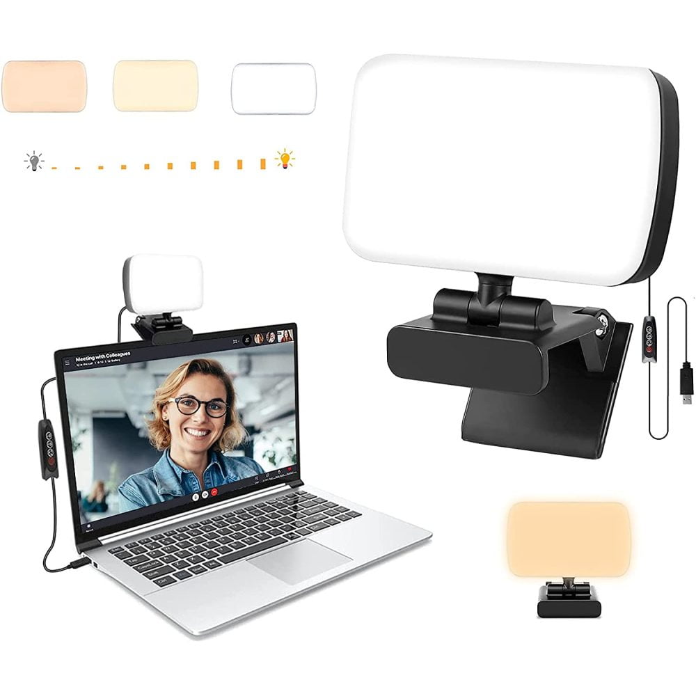 Video Conference Lighting Kit, Clip-on Light for Laptop/Computer with ...