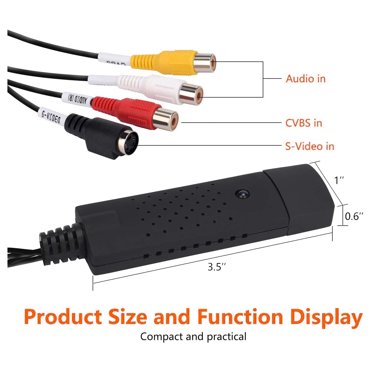 USB 2.0 Video Capture Adapter, VHS VCR USB Video Capture Card to DVD ...