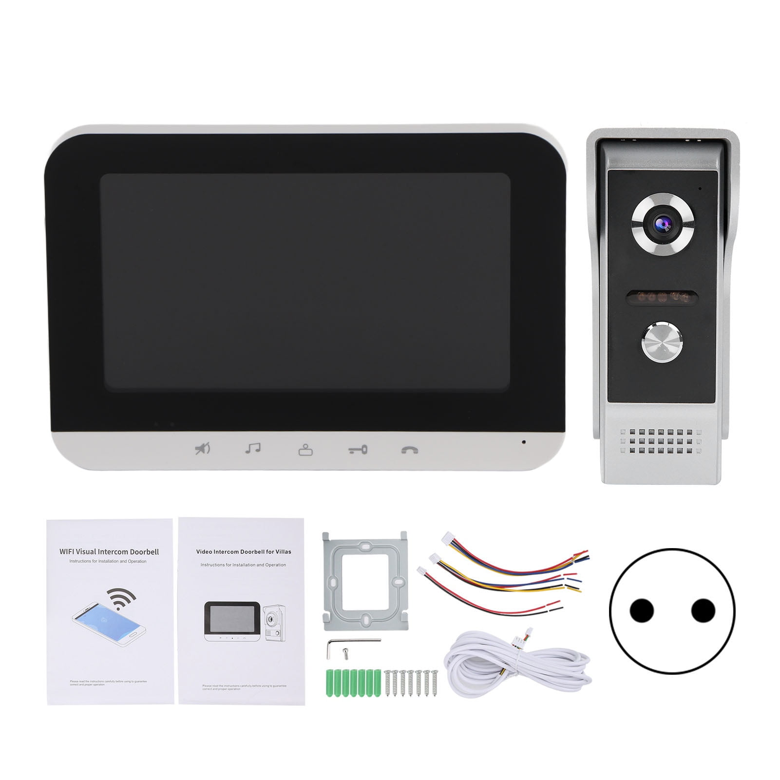 Video Doorbell 7in TFT LCD Intercom Doorphone Wired Wifi Remote ...