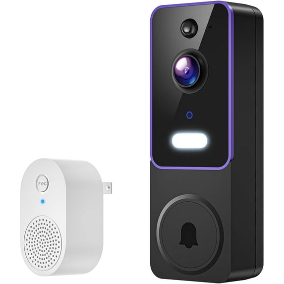 Video Doorbell Camera with Doorbell Receiver, , AI Human Detection, 2 ...