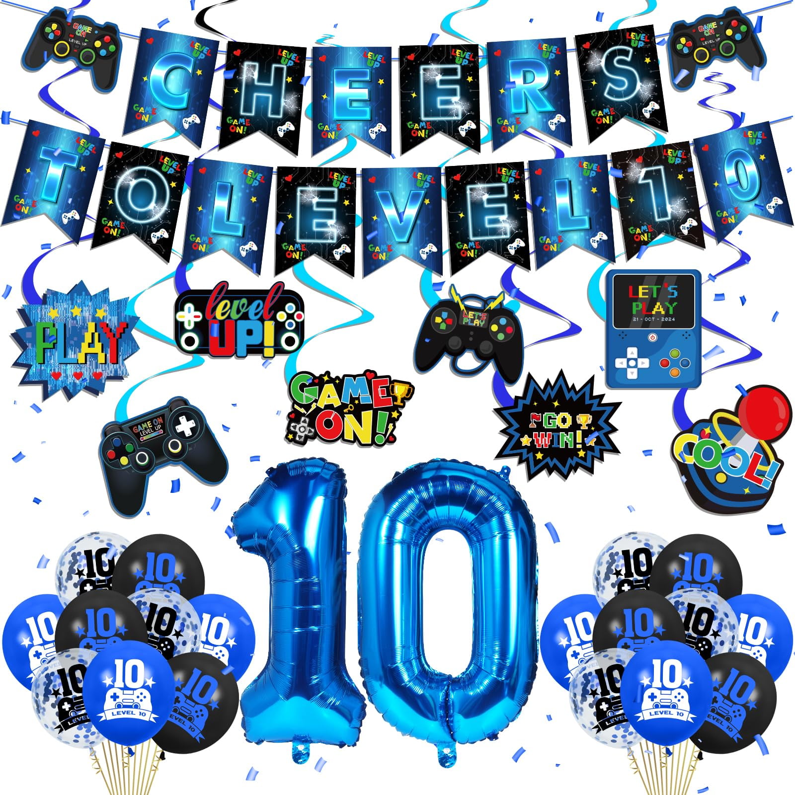 Video Game 10th Birthday Party Decorations ZLK1 for Kids Cheers to ...
