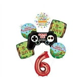 Video Game 6th Birthday Party Supplies Miner Pixelated TNT Balloon ...