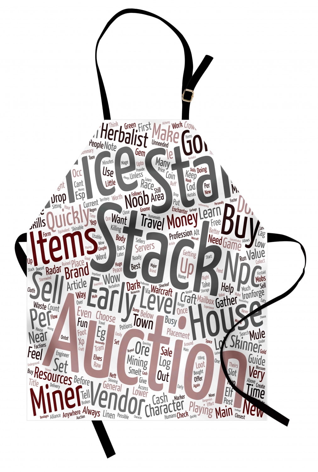 Video Game Apron Collection of Words Noob Guide Text Wordcloud Concept ...