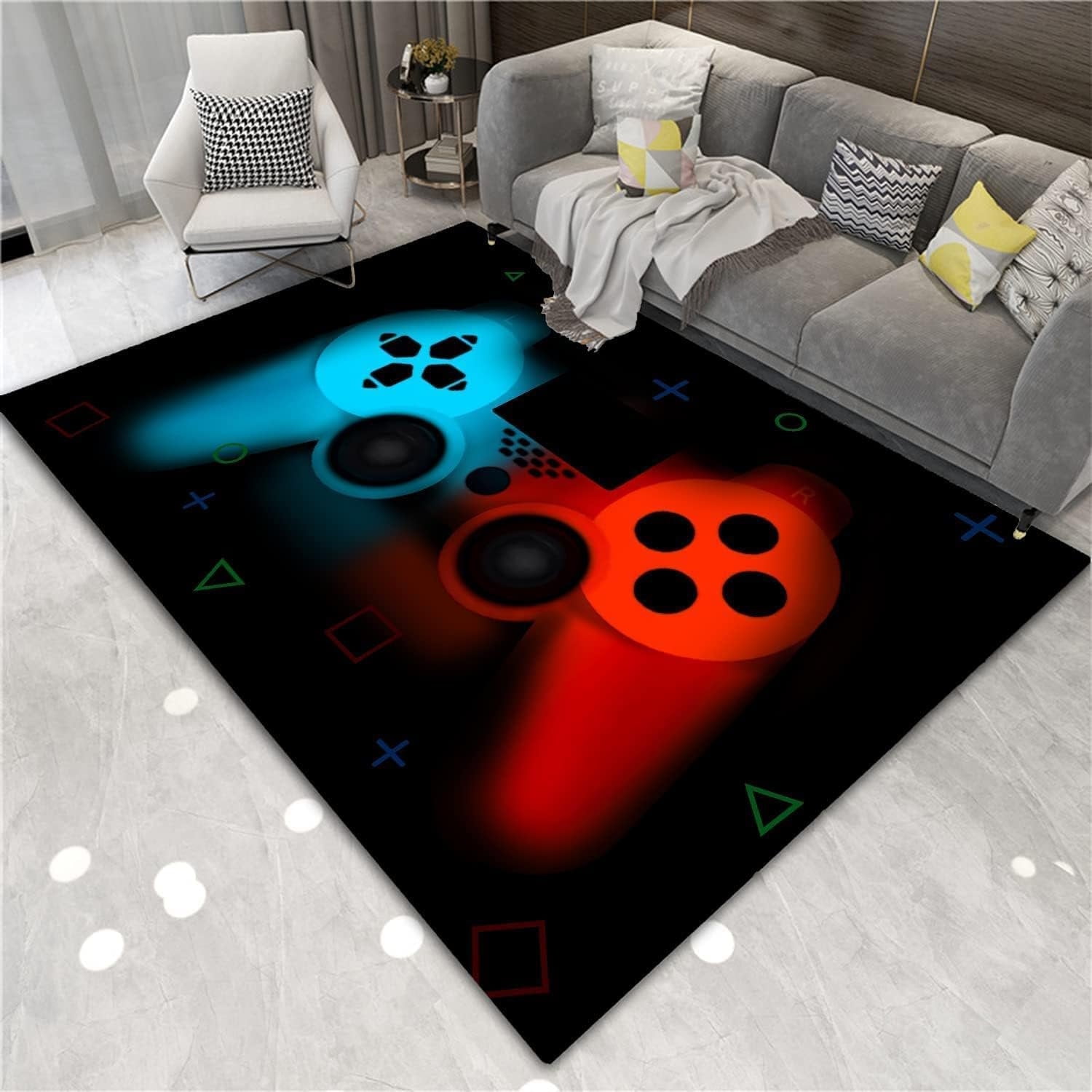 Video Game Area Rugs Gameing Carpets for Kids Teen Boy Room Colorful ...