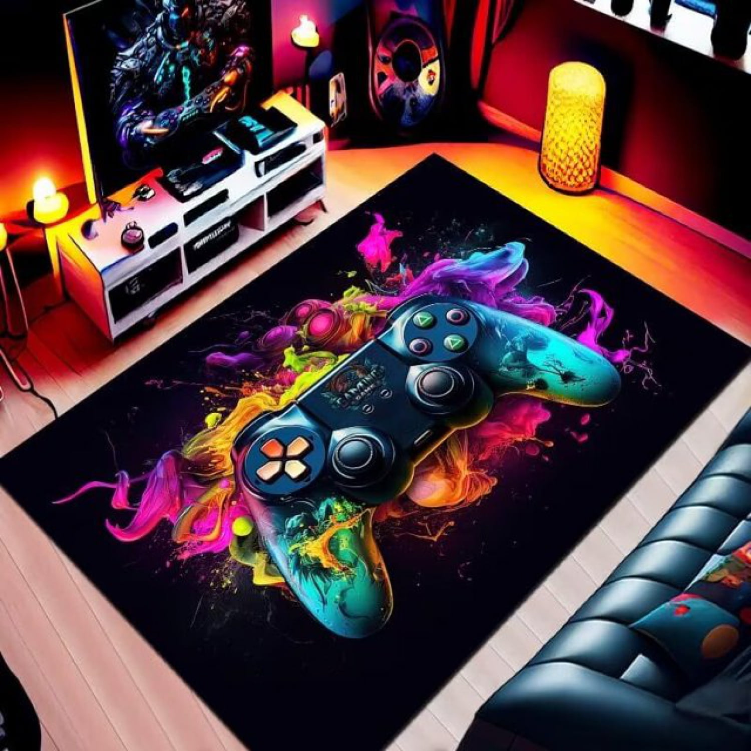 Video Game Area Rugs Gameing Carpets for Kids Teen Boy Room Colorful ...