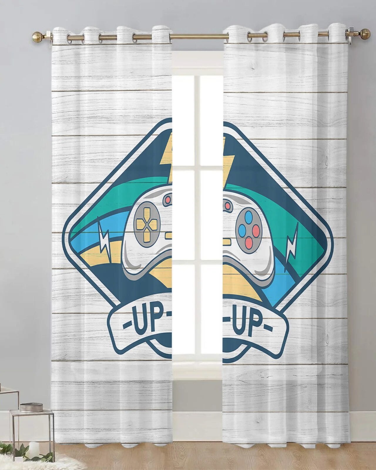 Video Game Art Handle Bedroom Sheer Window Curtains Living Room Tulle ...