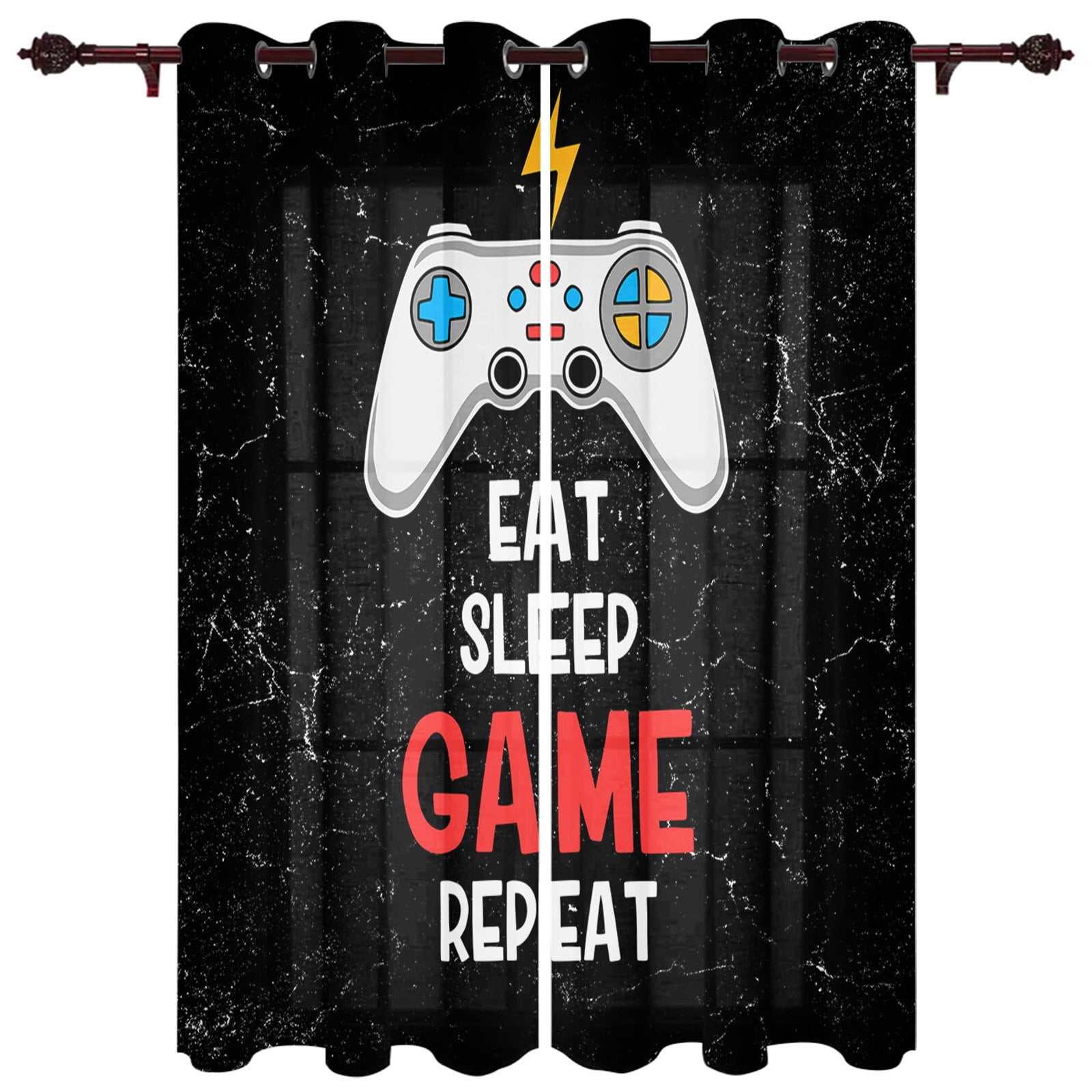 Video Game Art Handle Decoration Window Curtain for Living Room Bedroom ...