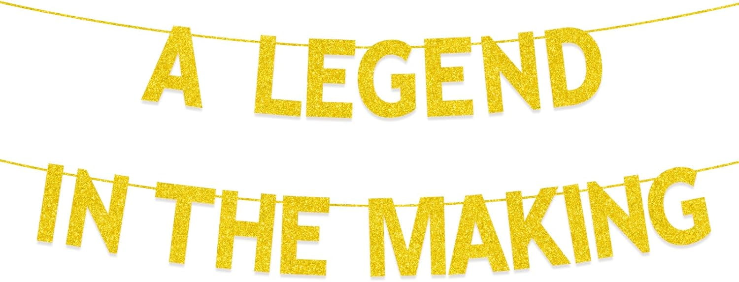 Video Game Baby Shower Decorations for Boys, Gold Glitter A Legend in ...