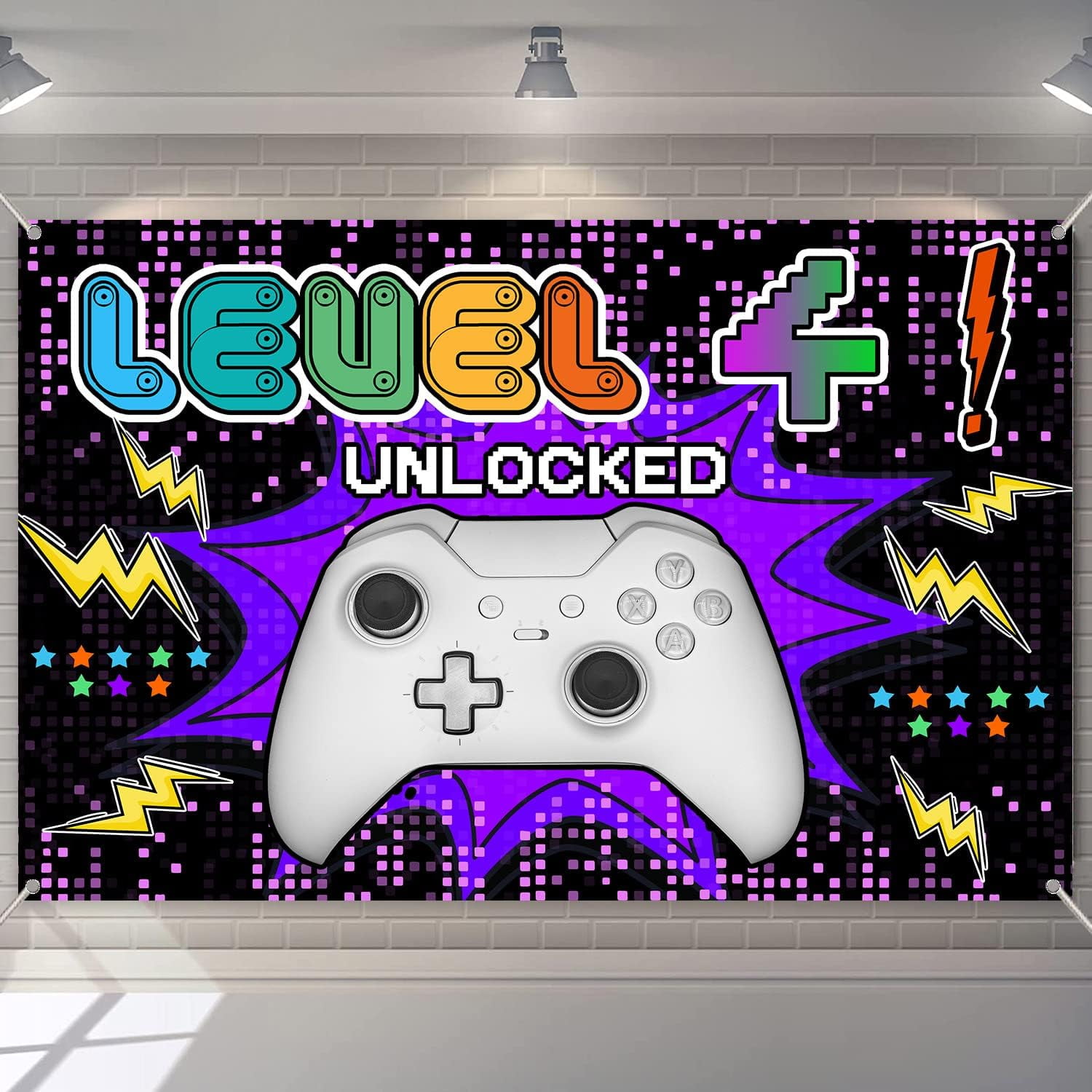Video Game Backdrop Level 4th Unlocked Backdrop Level Up Photography ...