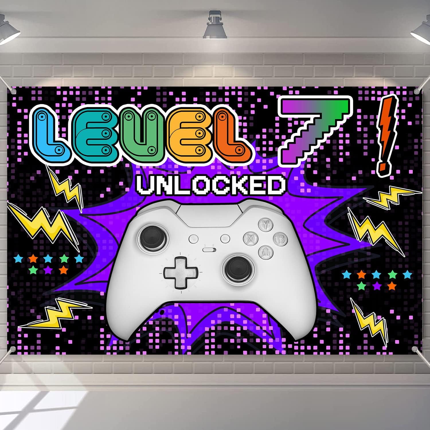 Video Game Backdrop Level 7th Unlocked Backdrop Level Up Photography ...