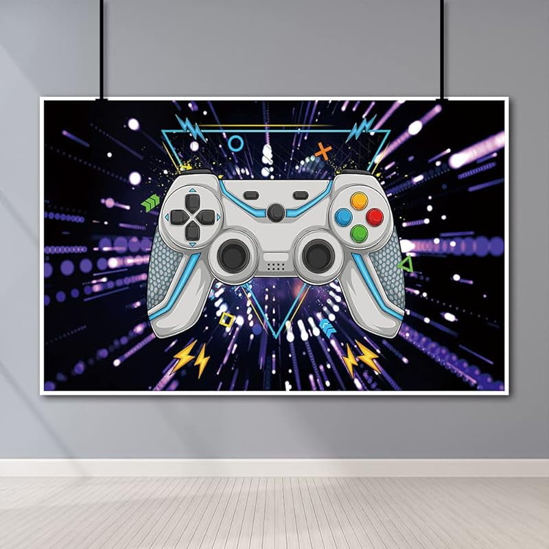 Video Game Backdrops for Boy Game Theme Photography Background Black ...