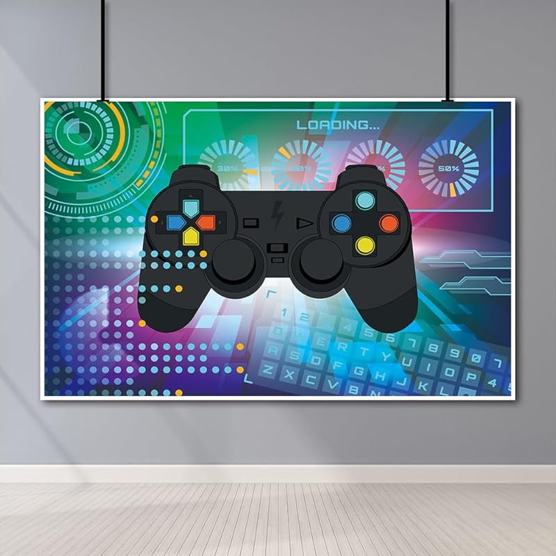 Video Game Backdrops for Boy Game Theme Photography Background Black ...