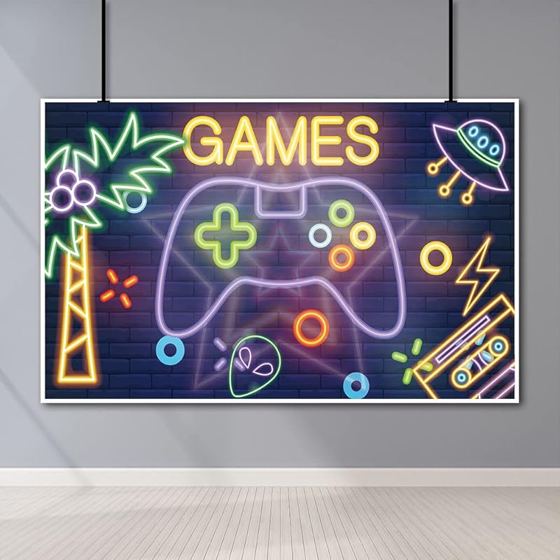 Video Game Backdrops for Boy Game Theme Photography Background Black ...