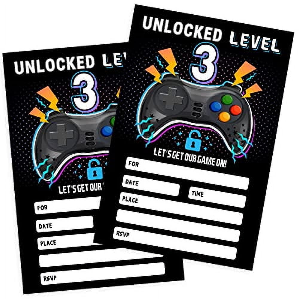Video Game Birthday Party Invitation Cards - Fun and Interactive 3rd ...