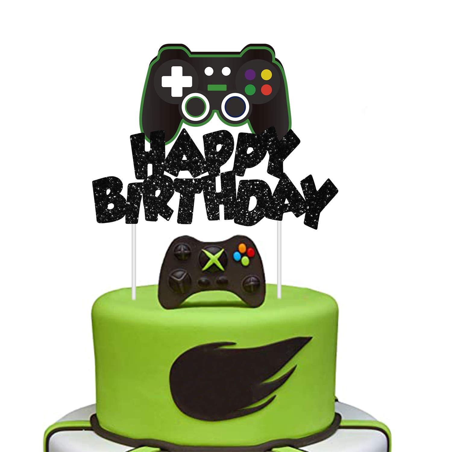 Video Game Cake Topper GGA1 Glitter Game Controller Happy Birthday Cake ...