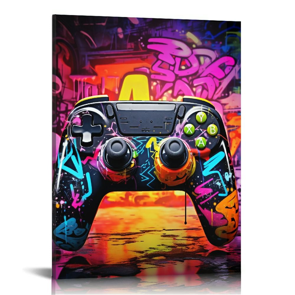 Nawypu Video Game Canvas Wall Art Colorful Graffiti Gaming Themed ...