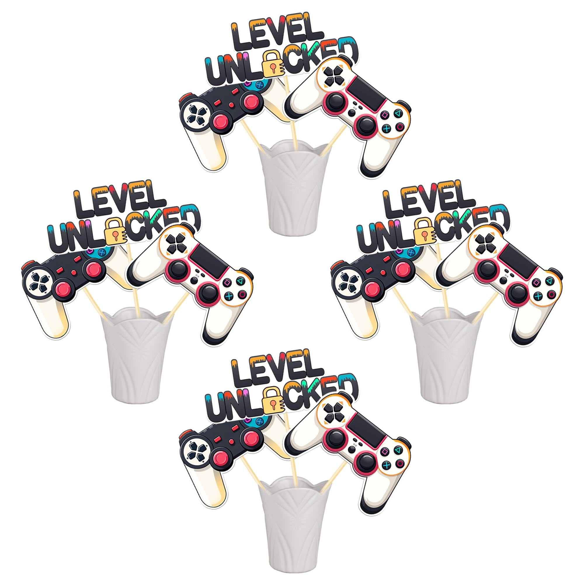Video Game Centerpiece Sticks 12Pcs Video Game Party Decorations Level ...