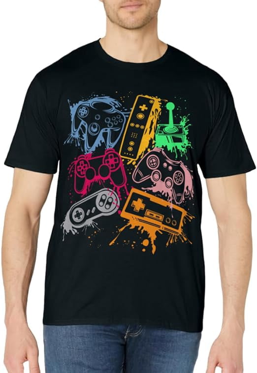Video Game Console Controllers Retro 80's 90's Arcade Gamer T-Shirt ...