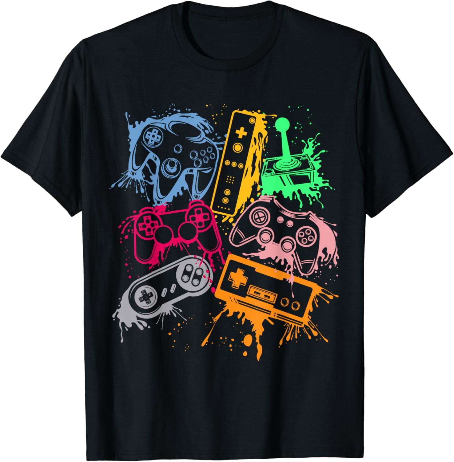 Video Game Console Controllers Retro 80's 90's Arcade Gamer T-Shirt ...