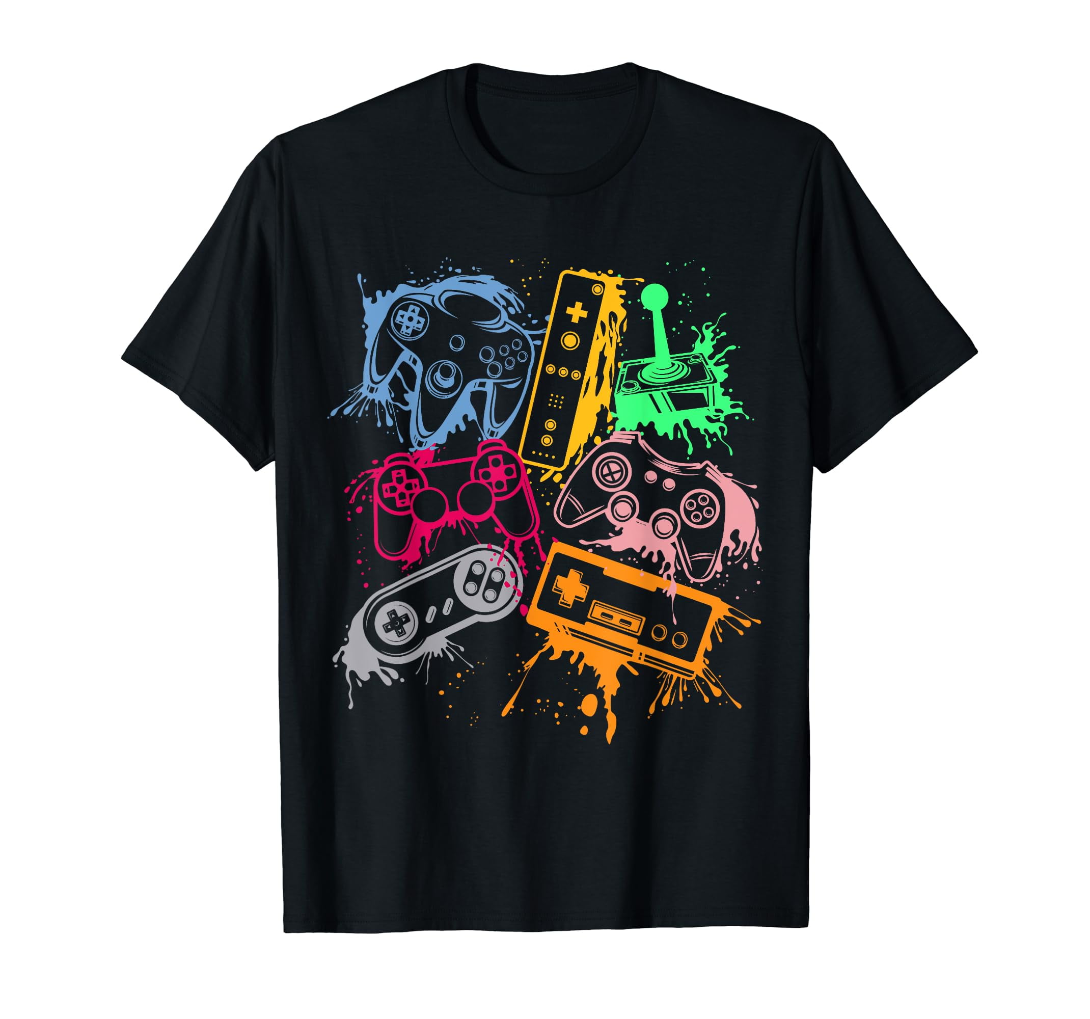 Video Game Console Controllers Retro 80's 90's Arcade Gamer T-Shirt ...