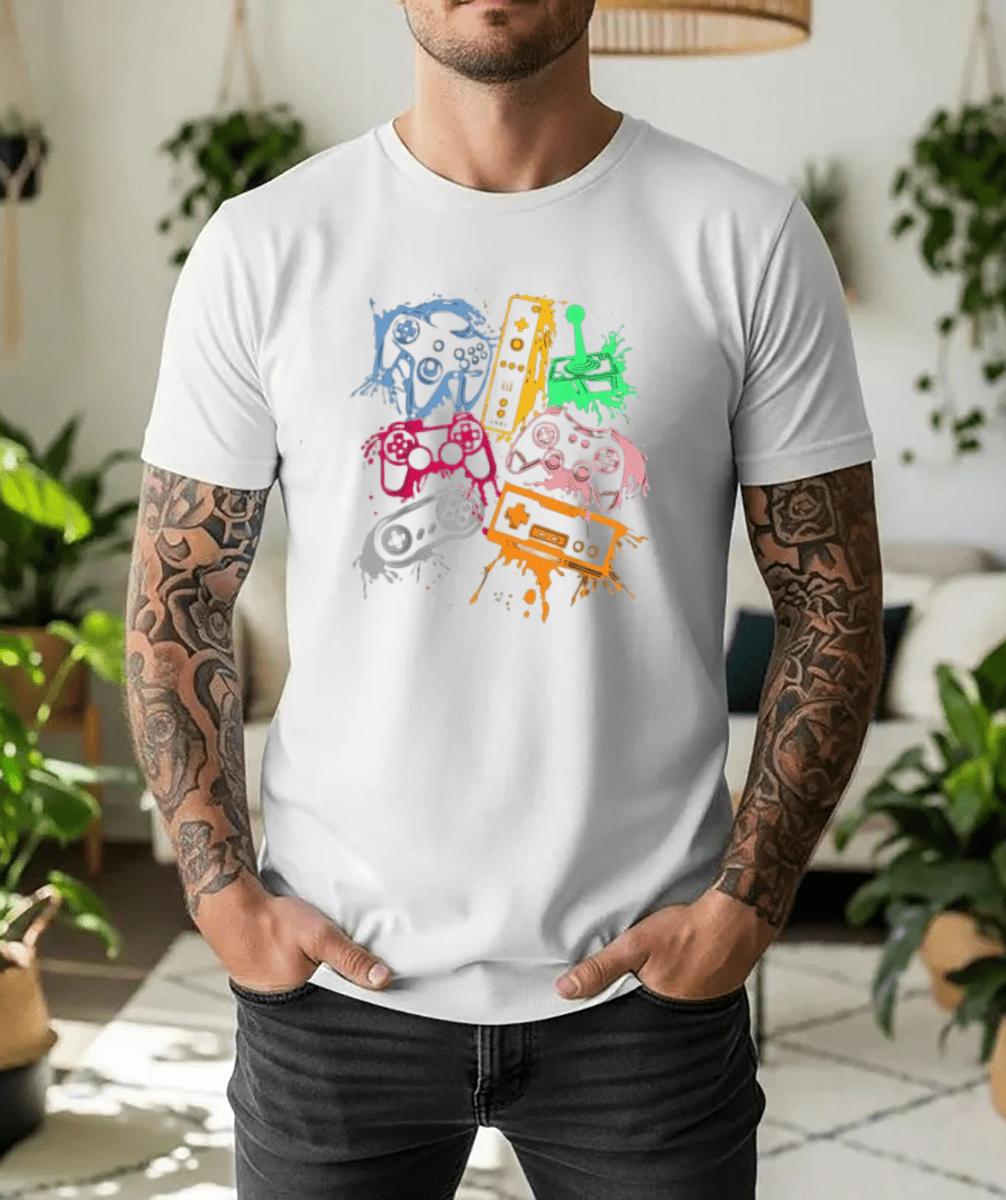 Video Game Console Controllers Retro 80s 90s Arcade Gamer Unisex T ...