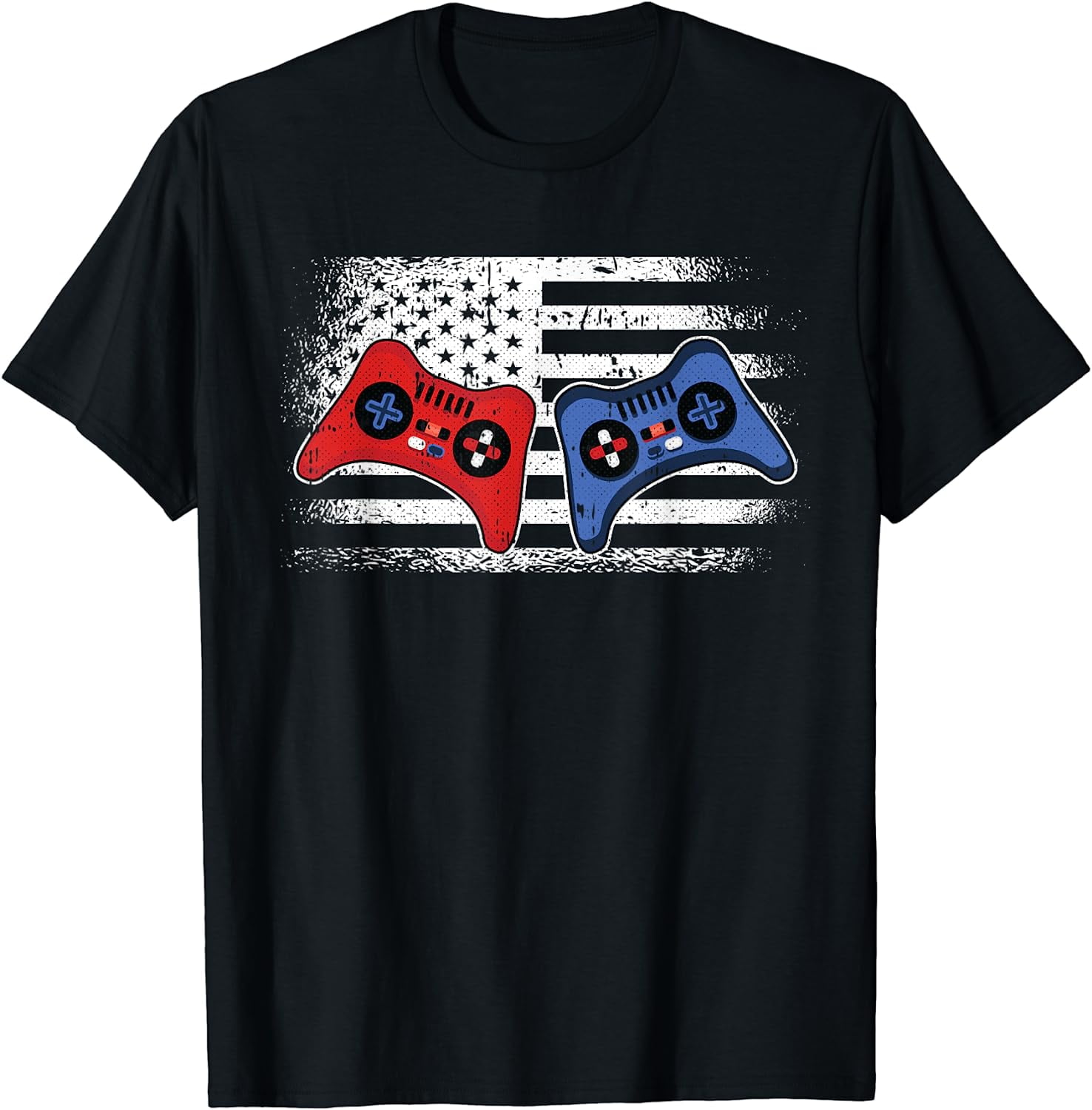 Video-Game Controller 4th Of July Gaming American Flag Gamer T-Shirt ...