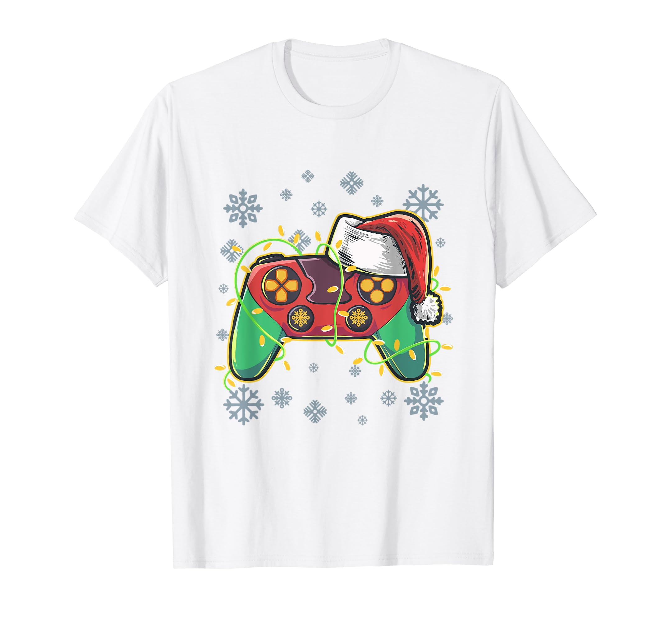Video Game Controller Christmas Santa Hat Gamer Gaming T-Shirt White ...