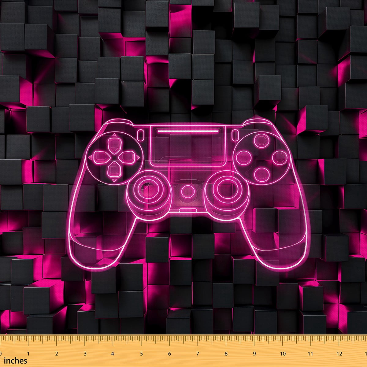 Video Game Controller Fabric By The Yard, Gamepad Geometric Upholstery ...