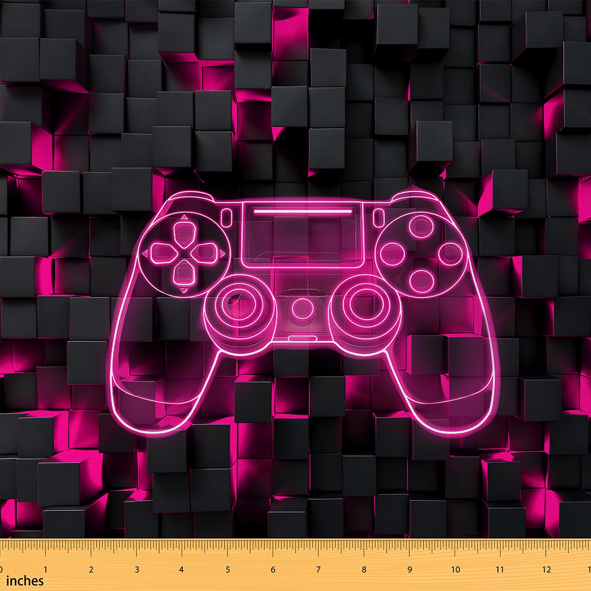 Video Game Controller Fabric By The Yard, Gamepad Geometric Upholstery ...