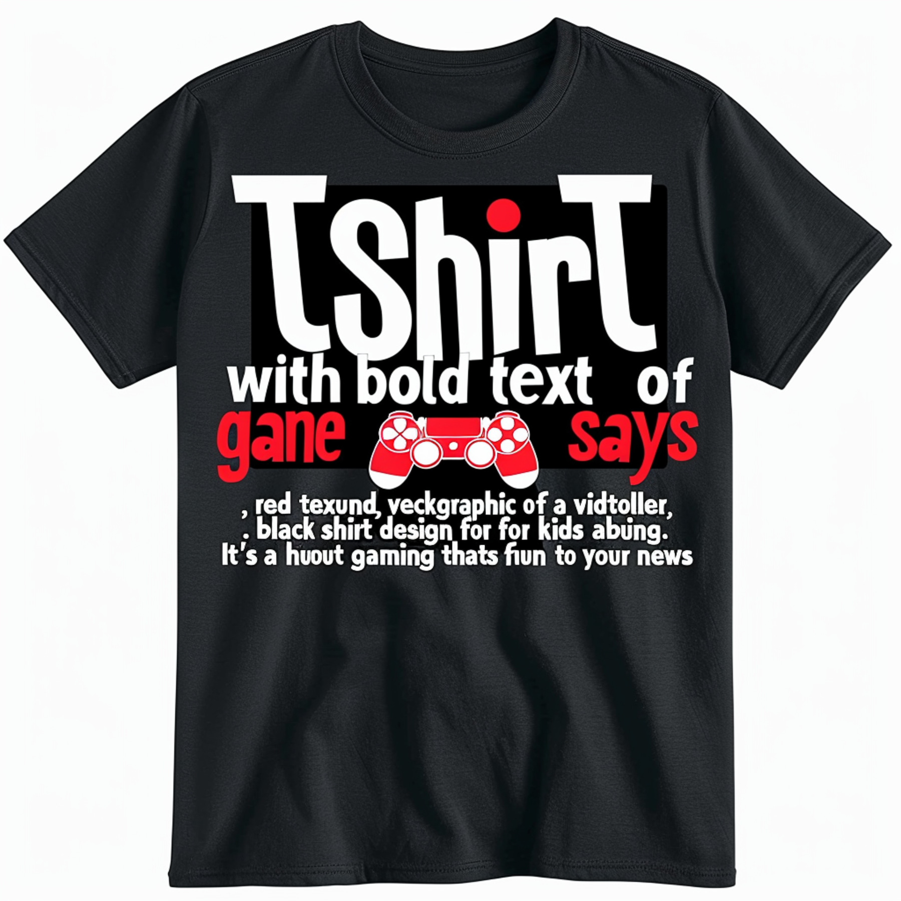 Video Game Controller Loren Black T Shirt Fun and playful design ...