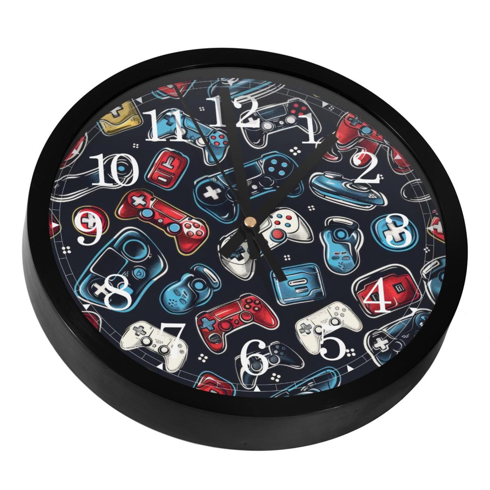 Video Game Controller Silent Wall Clock, Non Ticking Battery Operated 9 ...
